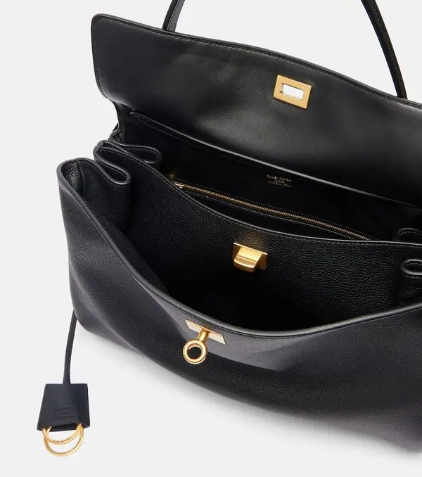 Balenciaga Rodeo Medium Leather Tote Bag - Black