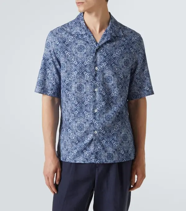 Brunello Cucinelli Printed Cotton Shirt