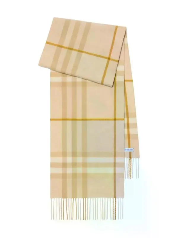 Burberry Checked Cashmere Scarf - Neutrals