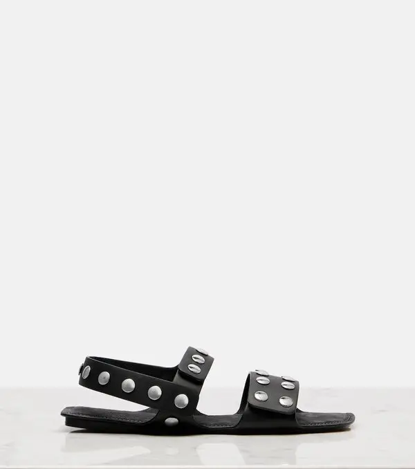 Khaite Boden Studded Leather Sandals - Black