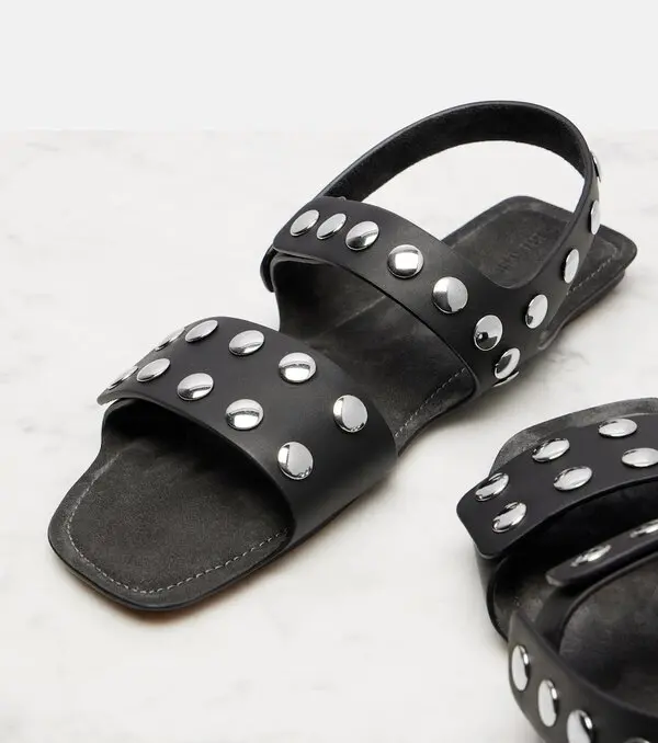 Khaite Boden Studded Leather Sandals - Black
