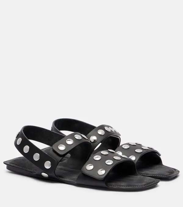 Khaite Boden Studded Leather Sandals - Black