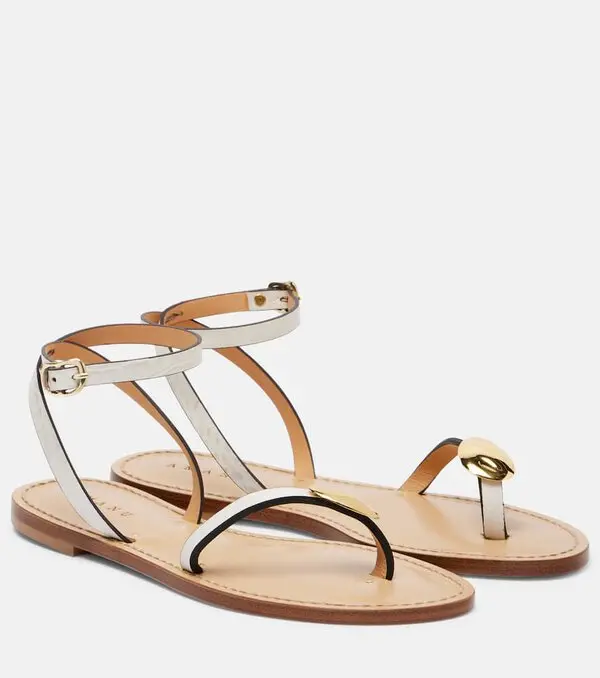 AMANU Senegal Leather Sandals - Beige