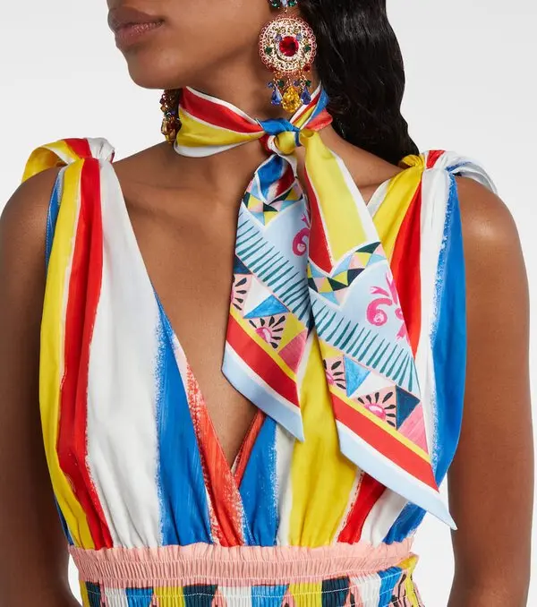 Dolce & Gabbana Printed Silk Twill Scarf