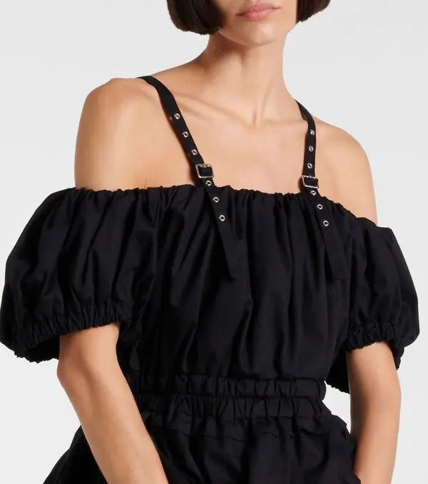 Noir Kei Ninomiya Peplum Cotton Poplin Top