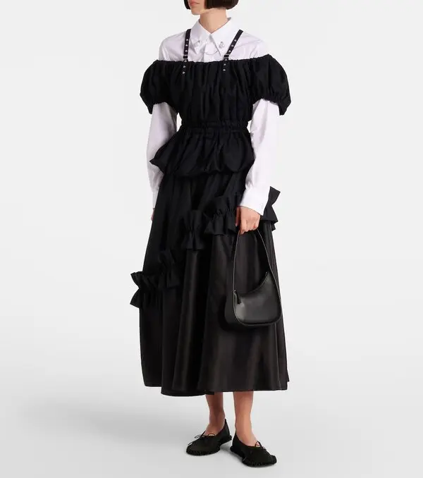 Noir Kei Ninomiya Peplum Cotton Poplin Top