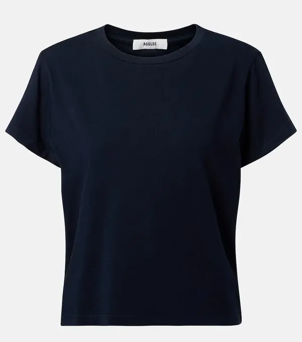 AGOLDE Adine Shrunken Cotton Jersey T-shirt - Black