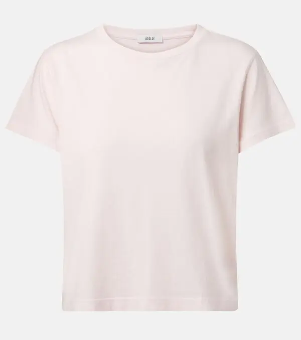 AGOLDE Adine Shrunken Cotton Jersey T-shirt - Pink