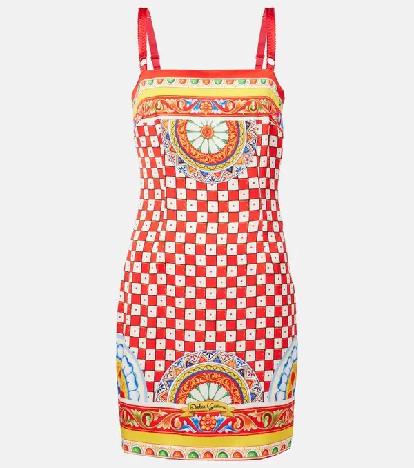 Dolce & Gabbana Taormina Printed Silk-blend Minidress - Multicoloured
