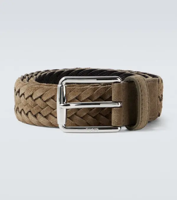 TOD'S Braided Suede Belt - Brown