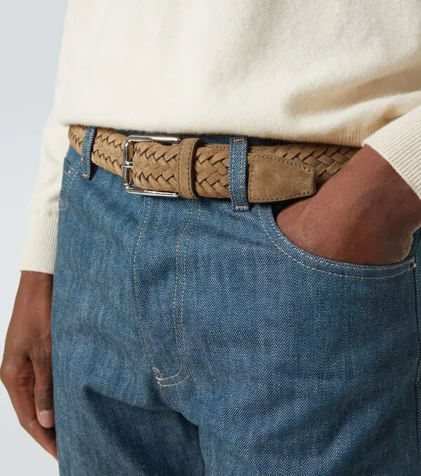 TOD'S Braided Suede Belt