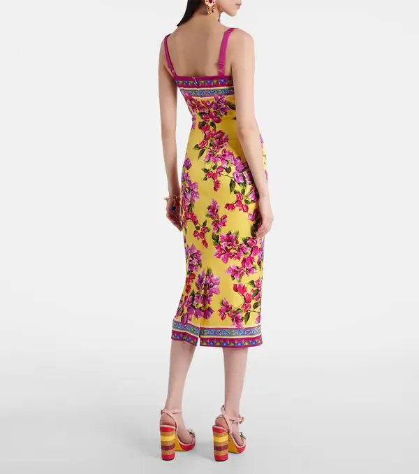 Dolce & Gabbana Taormina Floral Silk-blend Midi Dress