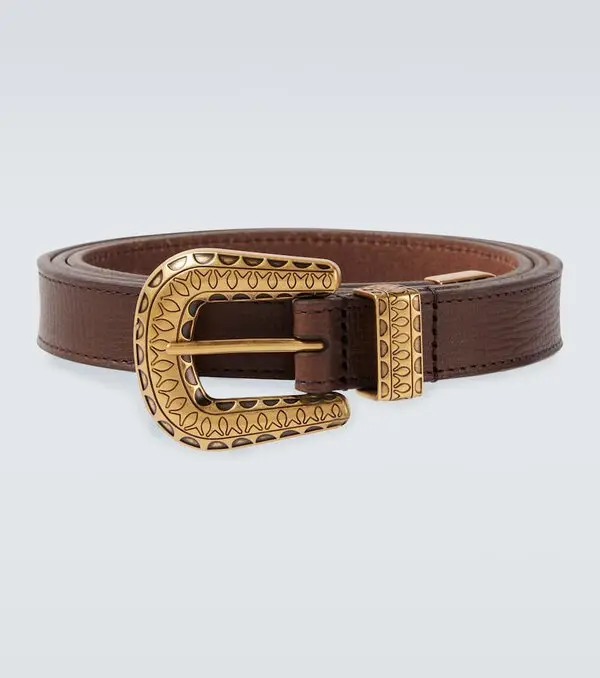 Valentino Garavani Vlogo Leather Belt - Brown