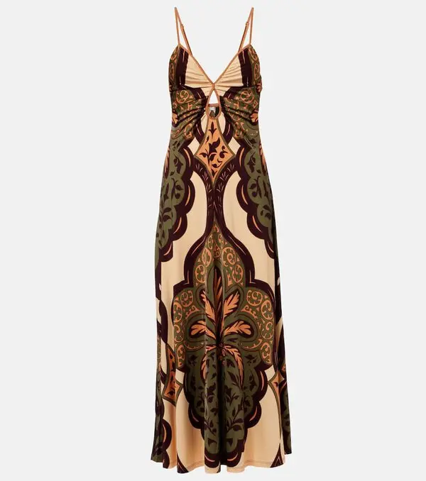 Johanna Ortiz Printed Jersey Midi Dress - Multicoloured