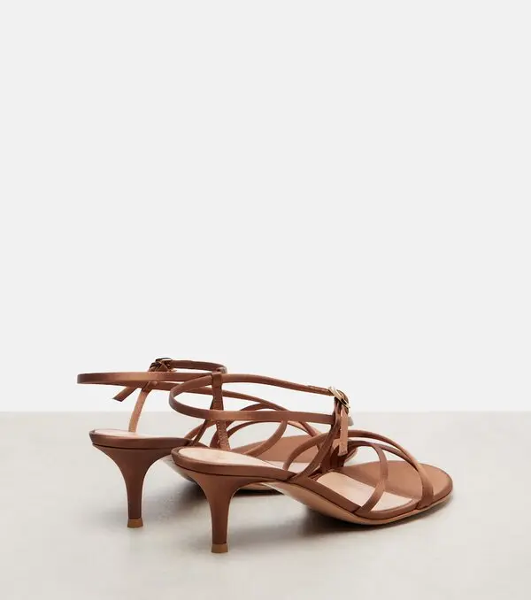 GIANVITO ROSSI Satin Strappy Stiletto Sandals