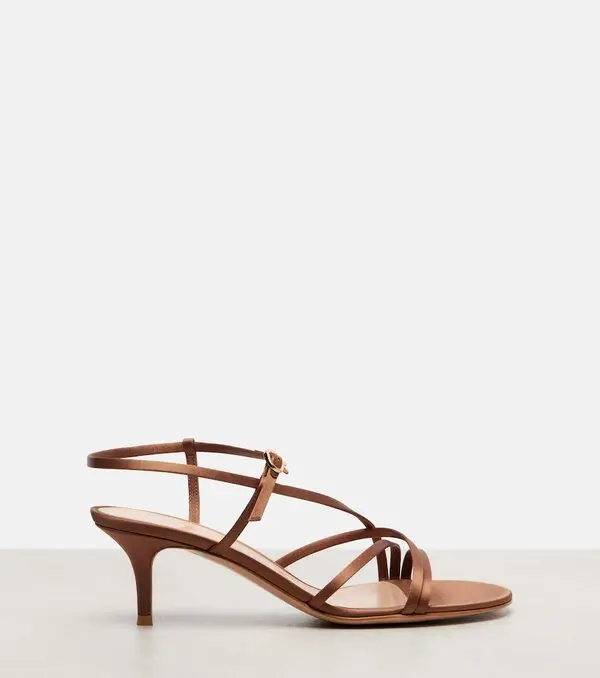 GIANVITO ROSSI Satin Strappy Stiletto Sandals