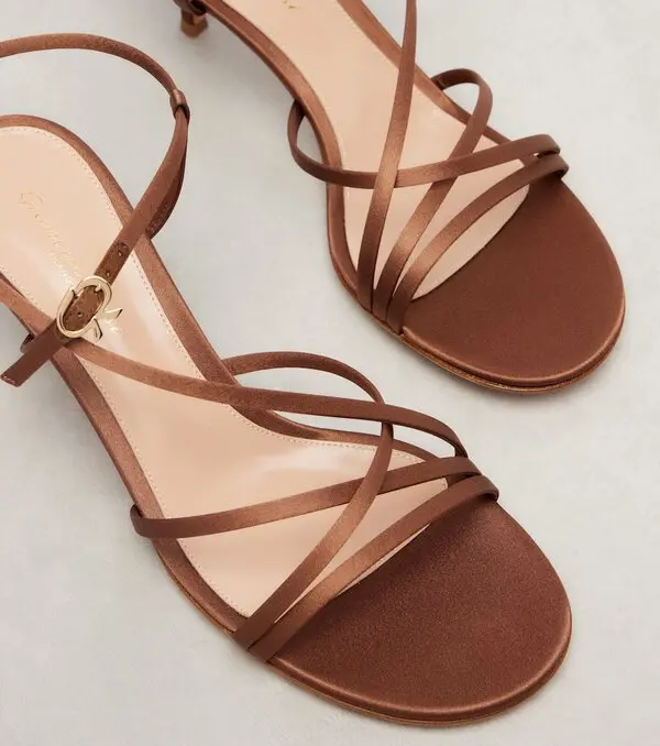 GIANVITO ROSSI Satin Strappy Stiletto Sandals