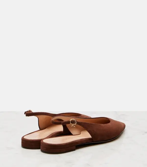 GIANVITO ROSSI Robbie 05 Slingback Flats - Brown