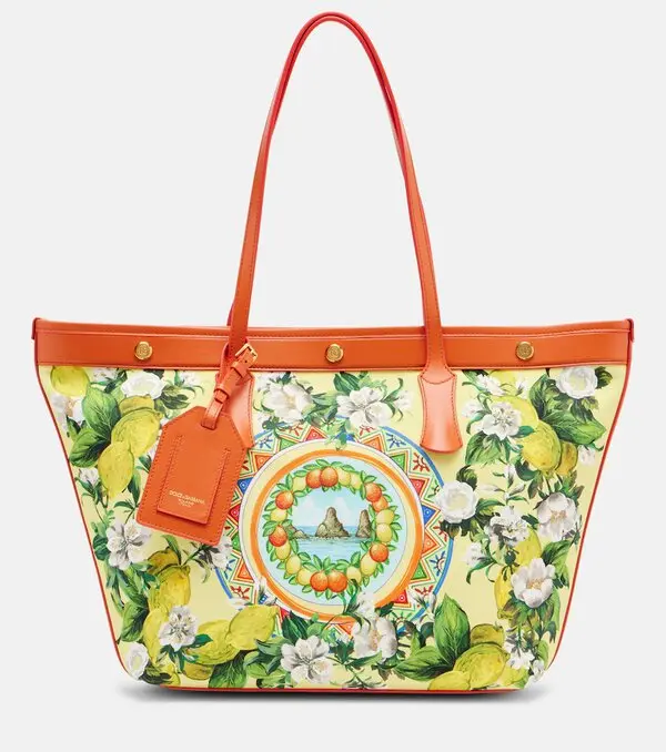 Dolce & Gabbana Taormina Large Printed Canvas Shopper - Multicoloured