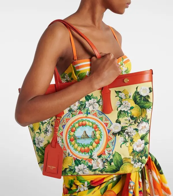 Dolce & Gabbana Taormina Large Printed Canvas Shopper