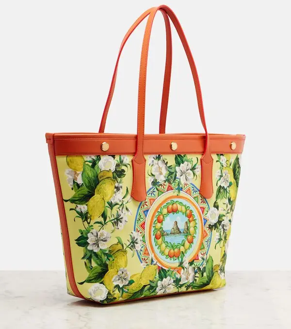 Dolce & Gabbana Taormina Large Printed Canvas Shopper