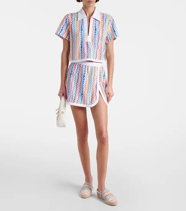Missoni Zigzag Printed Terry Jersey Miniskirt