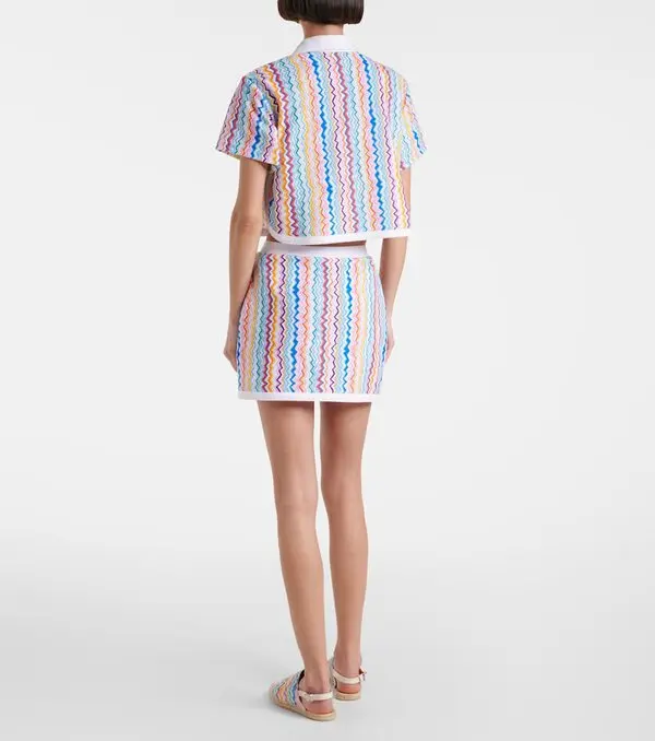 Missoni Zigzag Printed Terry Jersey Miniskirt