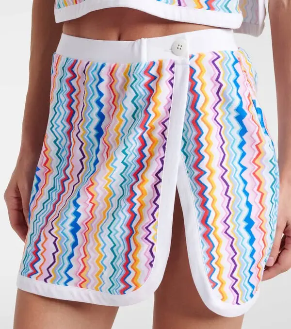 Missoni Zigzag Printed Terry Jersey Miniskirt