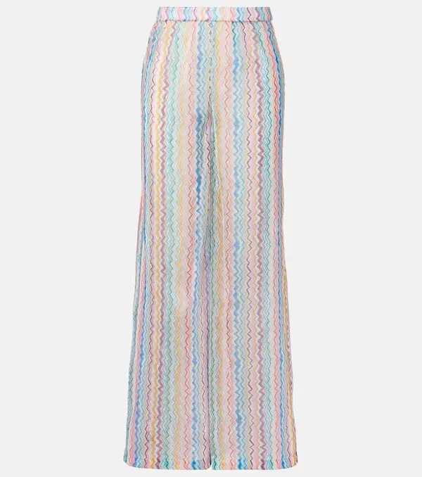 Missoni Zigzag Sheer Wide-leg Pants