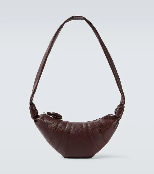 LEMAIRE Small Croissant Leather Shoulder Bag - Brown