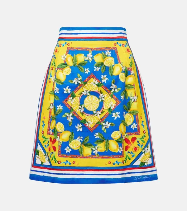 Dolce & Gabbana Printed Cotton-blend Miniskirt - Multicoloured