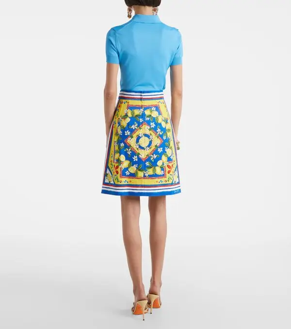 Dolce & Gabbana Printed Cotton-blend Mini Skirt