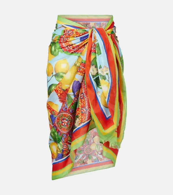 Dolce & Gabbana Printed Cotton Beach Cover-up - Multicoloured