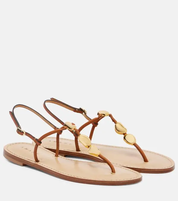 AMANU Nairobi Leather Sandals - Brown