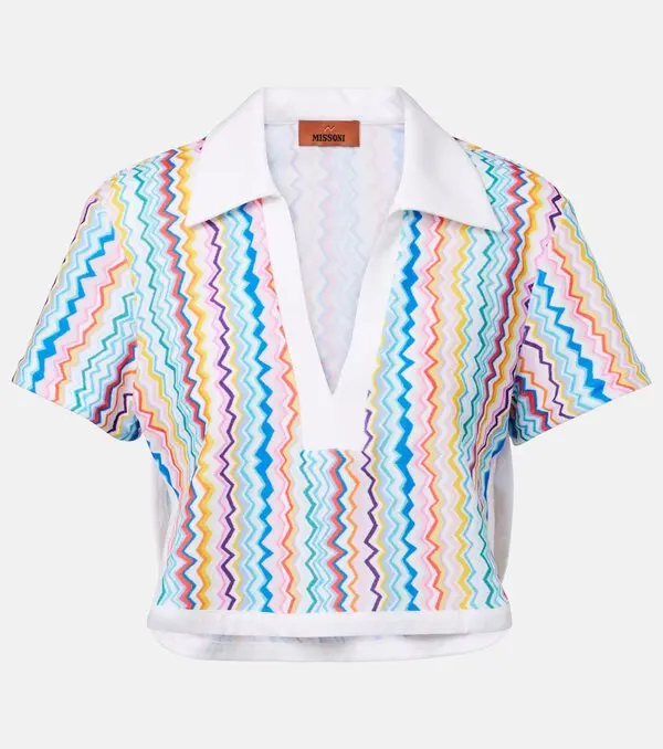 Missoni Zigzag Printed Terry Crop Top - Multicoloured