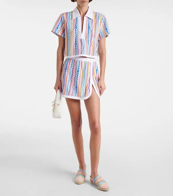 Missoni Zigzag Printed Terry Crop Top