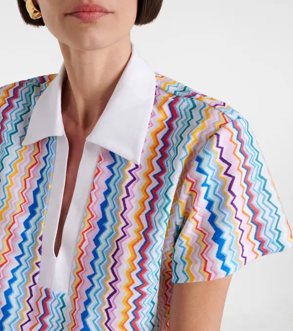 Missoni Zigzag Printed Terry Crop Top