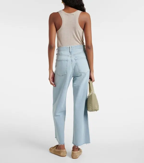 AGOLDE Ren High-rise Wide-leg Jeans In Smash Wash