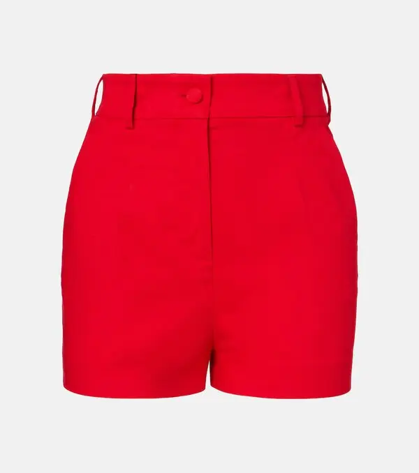 Dolce & Gabbana High-rise Cotton-blend Shorts - Red