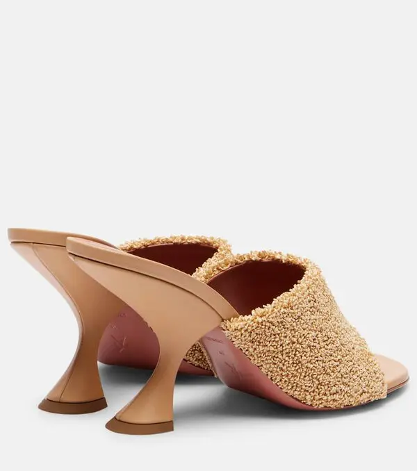 Amina Muaddi Taylor 90 Raffia-effect Mules