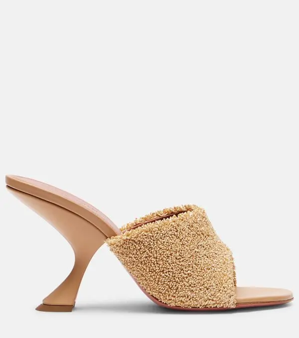 Amina Muaddi Taylor 90 Raffia-effect Mules
