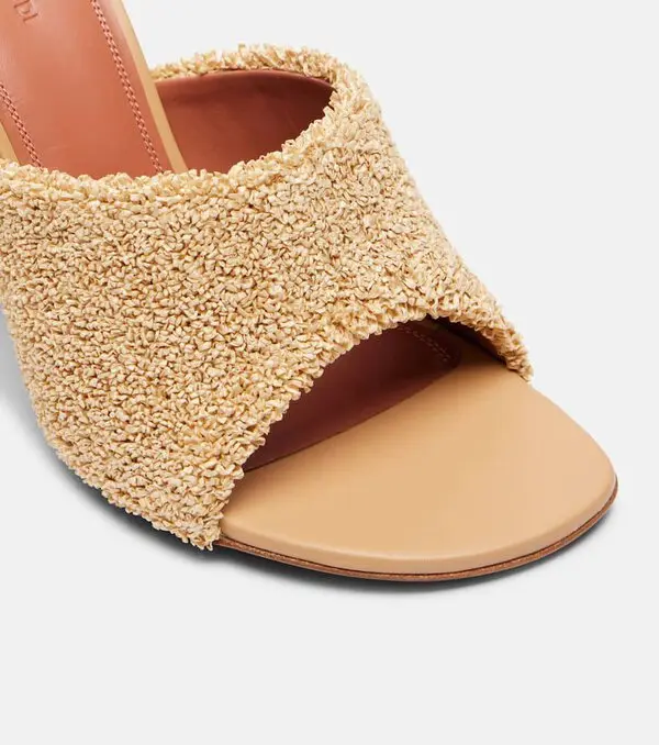 Amina Muaddi Taylor 90 Raffia-effect Mules