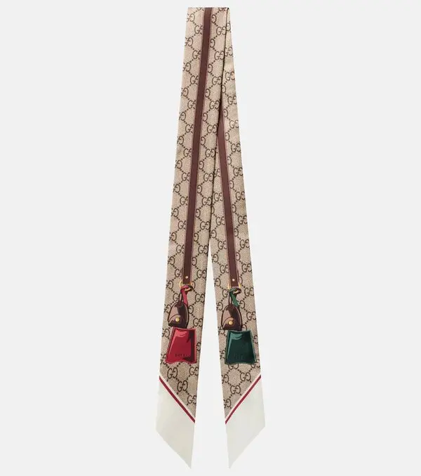 Gucci Gg Printed Silk Twill Scarf - Multicoloured
