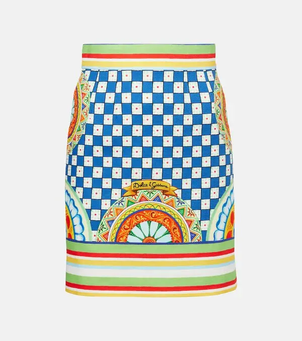 Dolce & Gabbana Patterned Cotton Miniskirt - Multicoloured