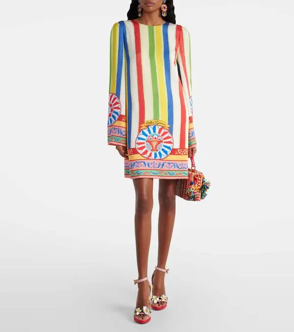 Dolce & Gabbana Printed Silk-blend Minidress