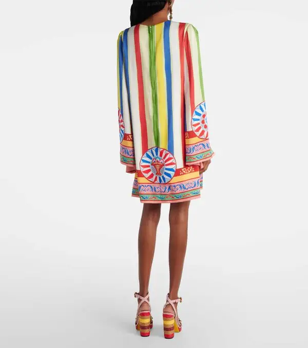 Dolce & Gabbana Printed Silk-blend Minidress