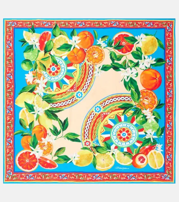 Dolce & Gabbana Printed Silk Twill Scarf - Multicoloured