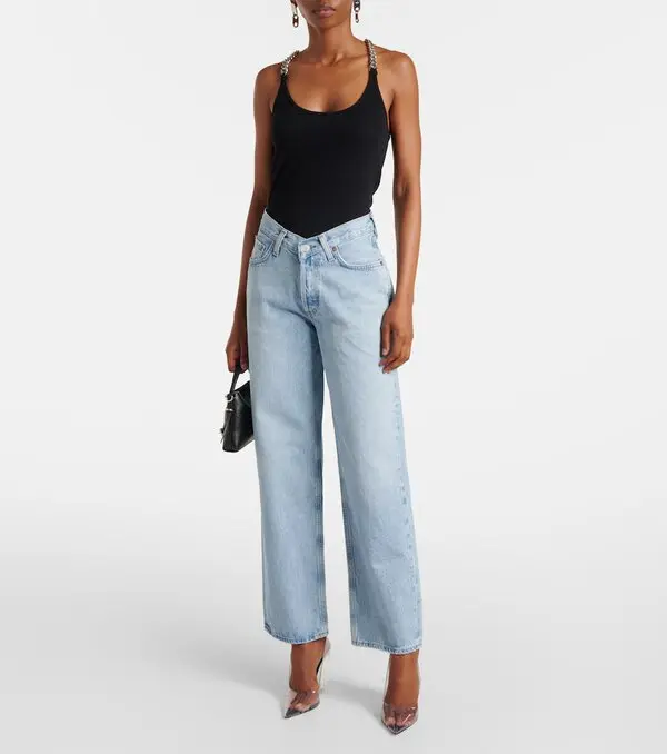 AGOLDE V-waist Baggy High-rise Wide-leg Jeans - Blue