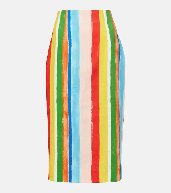 Dolce & Gabbana Striped Cotton-blend Pencil Skirt - Multicoloured