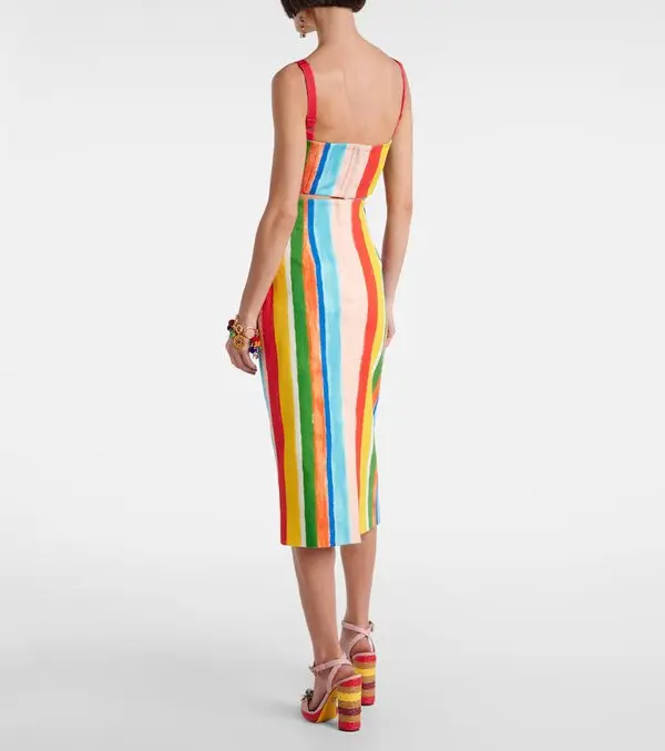 Dolce & Gabbana Striped Cotton-blend Pencil Skirt